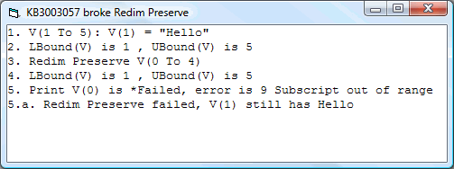 PRB: Wrong ReDim Preserve caused by a bug in OLE automation after ...