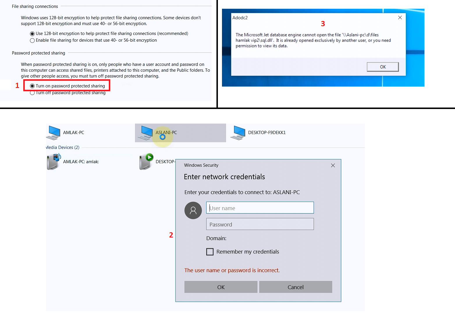 available option for adodc connect to access bank in lan with protect ...