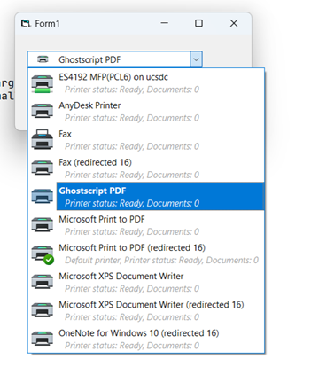 Printers combo control with shell icons - does this exist for vb6?-VBForums